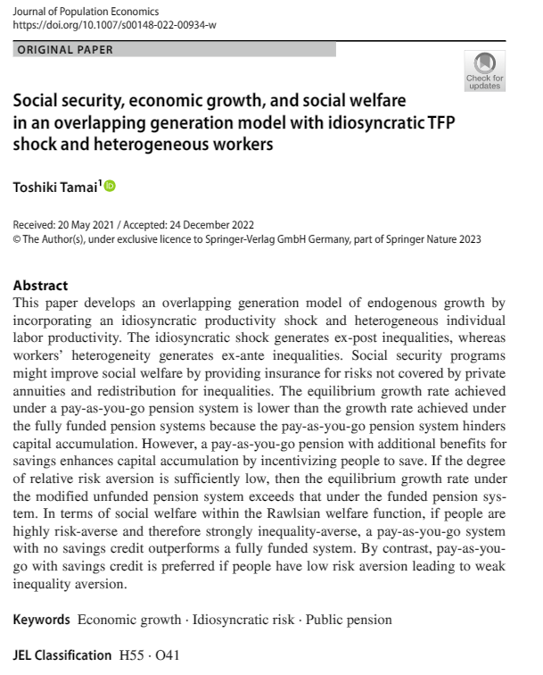 Social security, economic growth, and social welfare in an overlapping ...